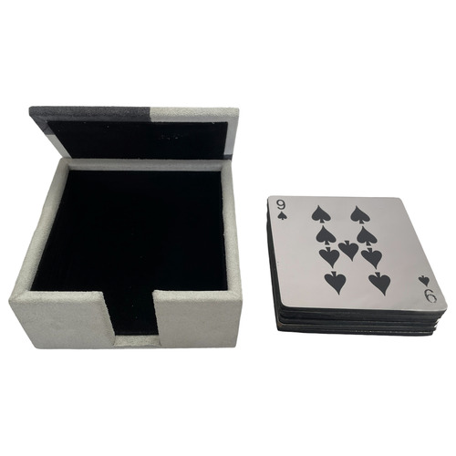 7 Piece White Bar Coaster Set | Temple & Webster