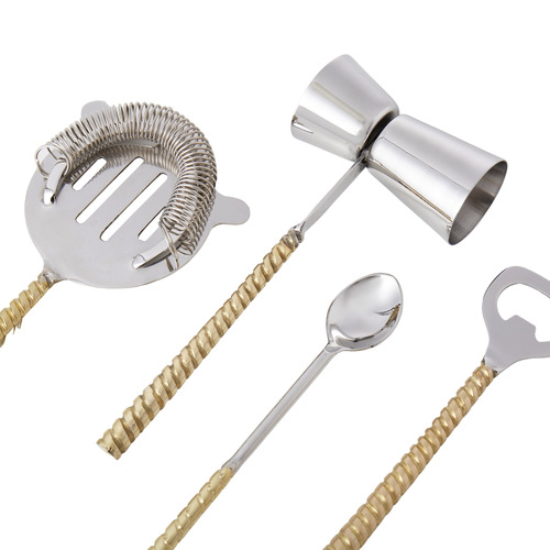 Davis & Waddell 5 Piece Paolo Marble & Stainless Steel Bar Tool Set ...