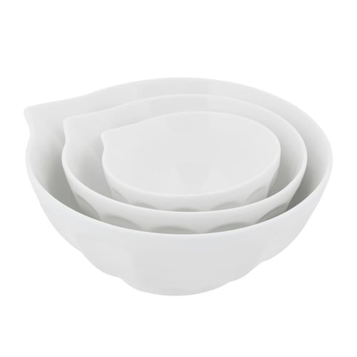 3 Piece Mona Porcelain Mixing Bowl Set | Temple & Webster