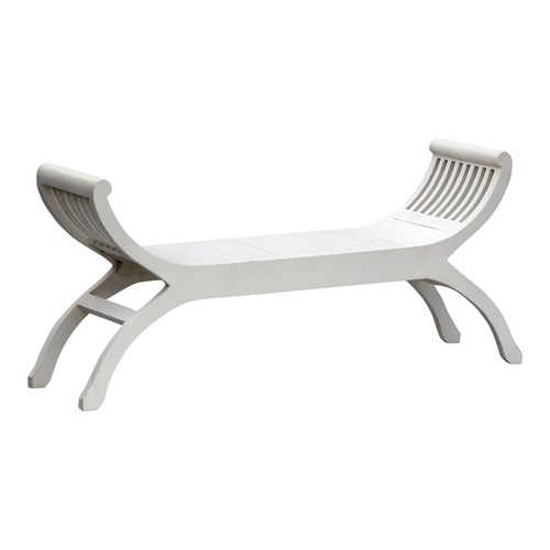 La Verde White 2 Seater Stool | Temple & Webster
