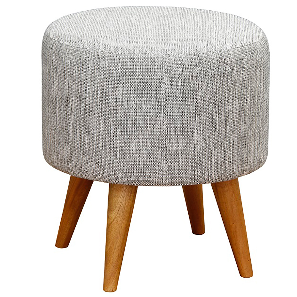 LaVerde Round Upholstered Ottoman | Temple & Webster