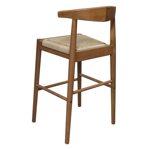 65cm Dunlap Indonesian Oak Wood Bar Stool | Temple & Webster