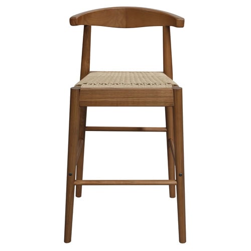 65cm Dunlap Indonesian Oak Wood Bar Stool | Temple & Webster