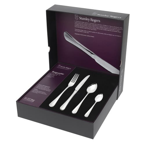 Stanley Rogers 24 Piece Baguette Stainless Steel Cutlery Set | Temple ...