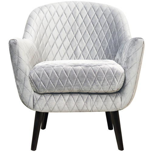 Brooklyn and Bella Quilted Velvet Club Chair with Black Legs | Temple ...