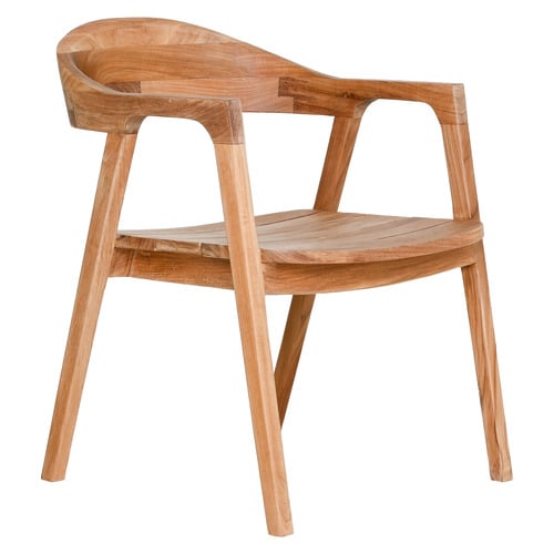 Akali Teak Wood Outdoor Dining Chair | Temple & Webster
