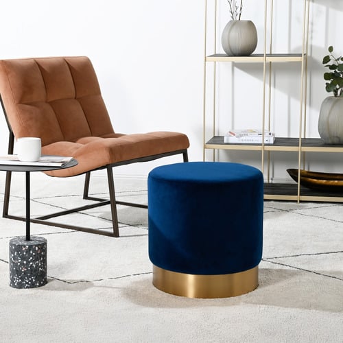 Brooklyn and Bella Small Milan Velvet Ottoman | Temple & Webster