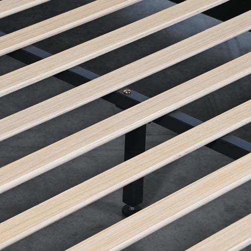 Cecilia Linen-Blend Bed Frame with Extended Bedhead | Temple & Webster