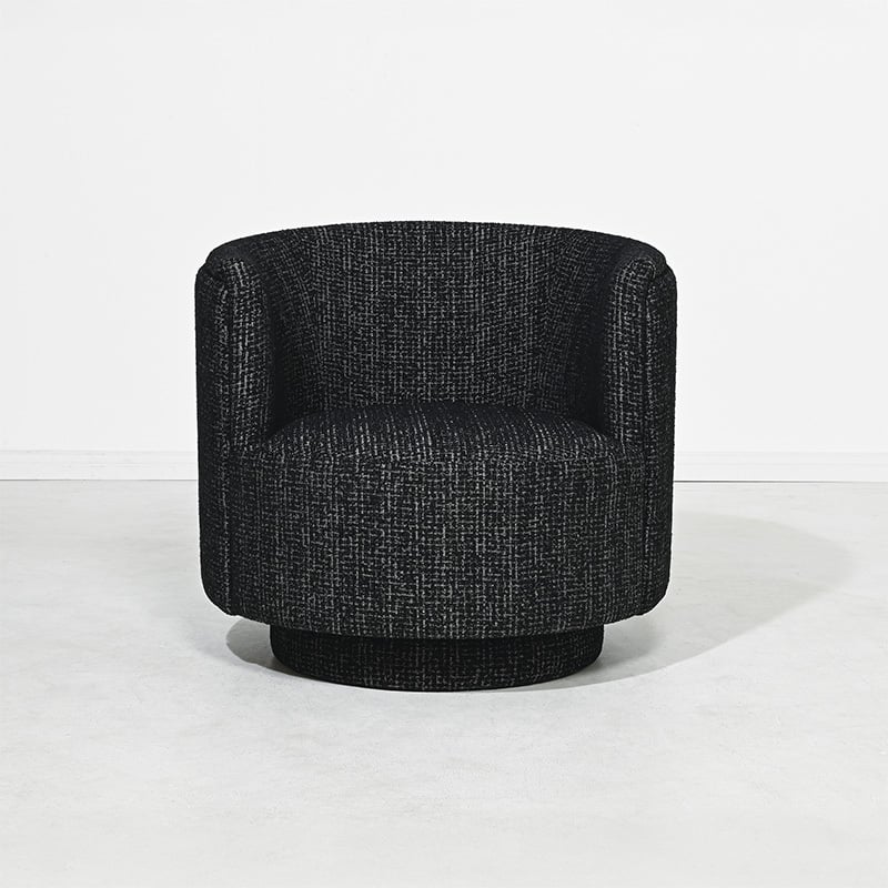 Charcoal Camilla Upholstered Swivel Tub Chair | Temple & Webster