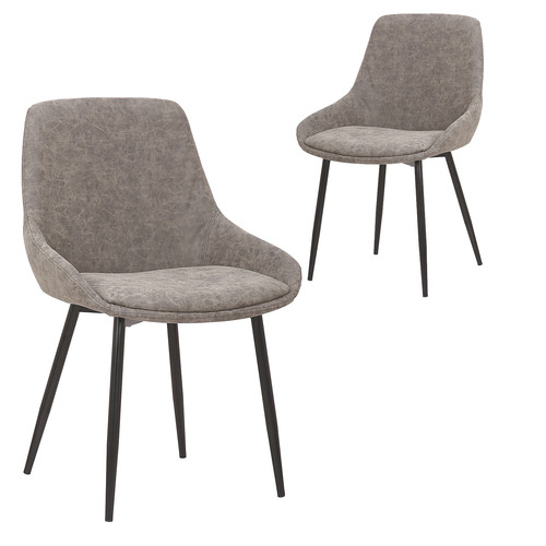 Rowland & Archibald Lance Faux Leather Dining Chairs | Temple & Webster