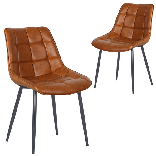Rowland & Archibald Alucard Faux Leather Dining Chairs | Temple & Webster