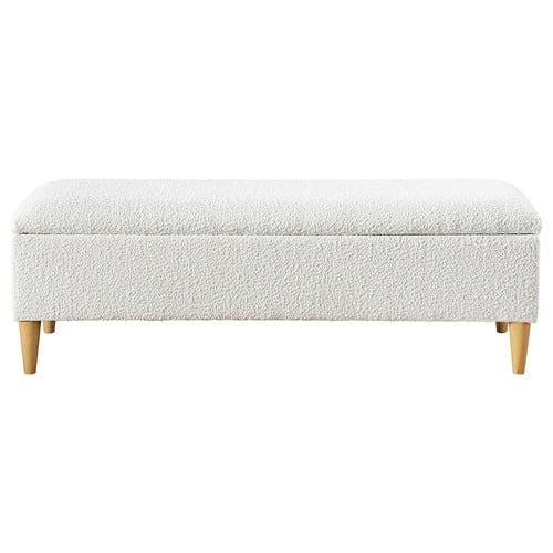 Oslo Home Cirkel Boucle Ottoman Bench | Temple & Webster