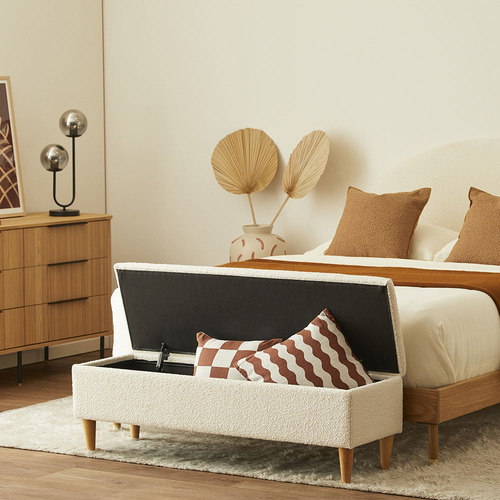 Cirkel Boucle Ottoman Bench | Temple & Webster