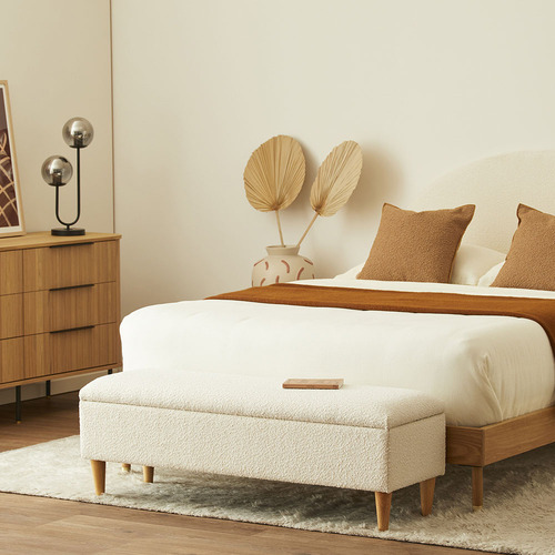 Cirkel Boucle Ottoman Bench | Temple & Webster