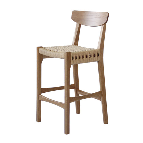 65cm Fabler Oak Wood Barstool | Temple & Webster