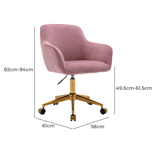 Eliam Velvet Office Chair | Temple & Webster