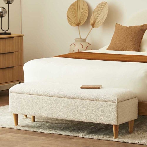 Oslo Home Cirkel Boucle Ottoman Bench | Temple & Webster