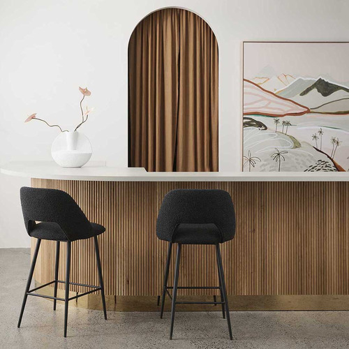 68cm Marco Boucle Bar Stools | Temple & Webster