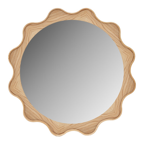 Selah Round American Oak Wood Wall Mirror | Temple & Webster