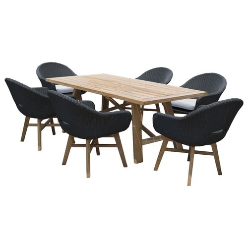 6 Seater Amalfi Outdoor Dining Set | Temple & Webster