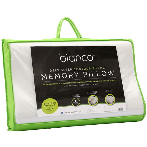 Bianca Deep Sleep Memory Foam Pillow Contoured | Temple & Webster