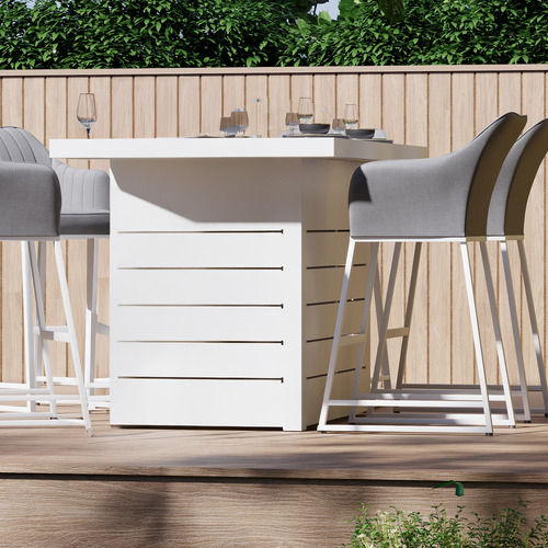 Naturally Provinicial Molly Aluminium Outdoor Bar Table | Temple & Webster