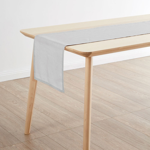 Linen House Nimes Pale Grey Table Runner | Temple & Webster