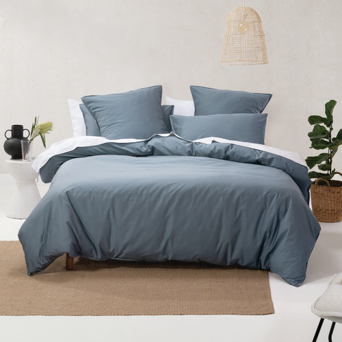 Linen House Bluestone Nara Cotton & Bamboo Quilt Cover Set | Temple ...