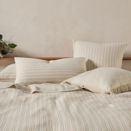 Linen House Natural Majorca Cotton Quilt Cover Set | Temple & Webster