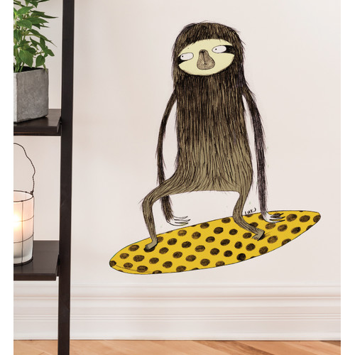 BambinoDecals Surfing Sloth Wall Decal | Temple & Webster