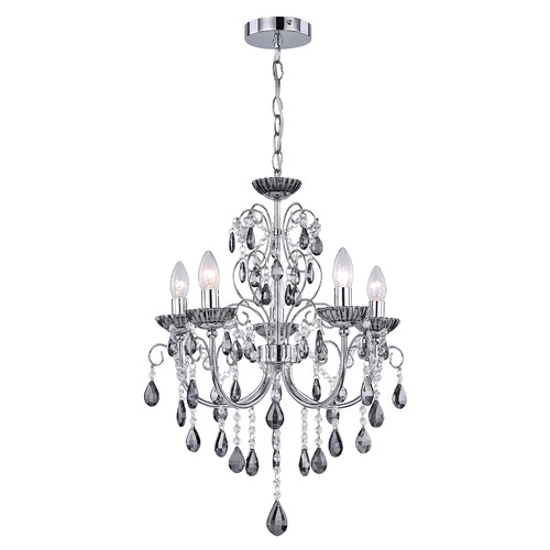 Luminea Charley 5 Lamp Metal & Crystal Chandelier | Temple & Webster