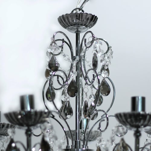 Luminea Charley 5 Lamp Metal & Crystal Chandelier | Temple & Webster
