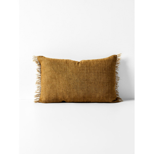 Aura By Tracie Ellis Fringed Vintage Wash Rectangular Linen Cushion ...