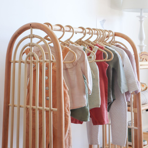 Hyde Park Home Kids' Alayna Rattan Clothes Rack | Temple & Webster