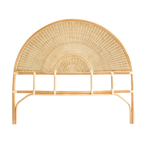 Hyde Park Home Natural Marianna Rattan & Wicker Bedhead | Temple & Webster