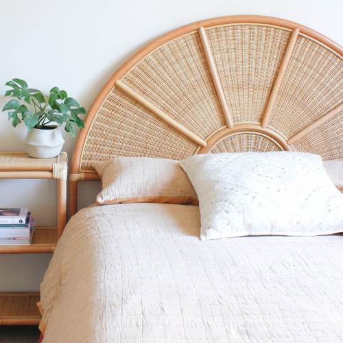 Hyde Park Home Natural Marianna Rattan Wicker Bedhead Temple Webster