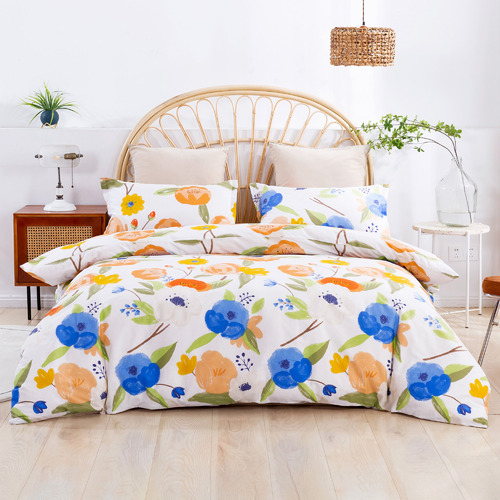 Aldrin Home Orange Lily Cotton Quilt Cover Set | Temple & Webster