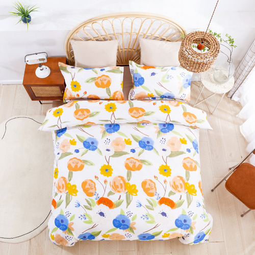 Aldrin Home Orange Lily Cotton Quilt Cover Set | Temple & Webster