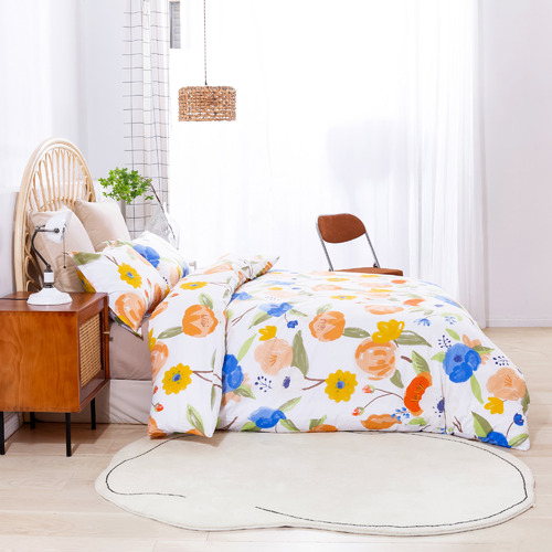 Aldrin Home Orange Lily Cotton Quilt Cover Set | Temple & Webster