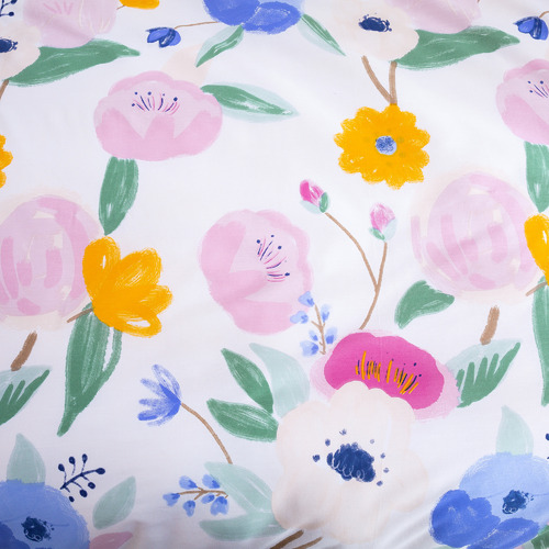 Aldrin Home Purple Lily Cotton Quilt Cover Set | Temple & Webster