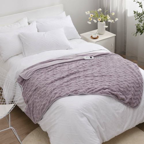 Dreamaker Extra Large Faux Fur Heated Throw | Temple & Webster