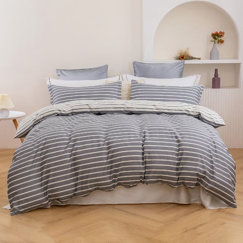 Aldrin Home Miller Cotton Sateen Reversible Quilt Cover | Temple & Webster