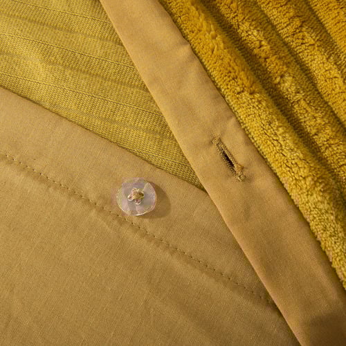 Aldrin Home Mustard Embossed Quilt Cover Set | Temple & Webster