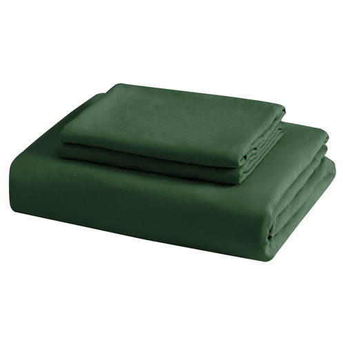 Aldrin Home Hunter Green Washed Microfibre Quilt Cover Set | Temple ...