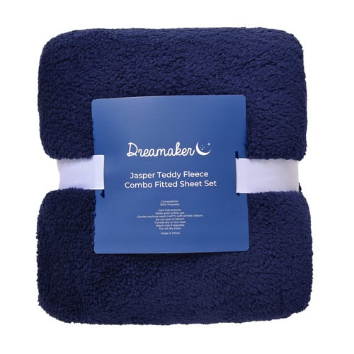 Aldrin Home Jasper Teddy Fleece Combo Fitted Sheet Set | Temple & Webster