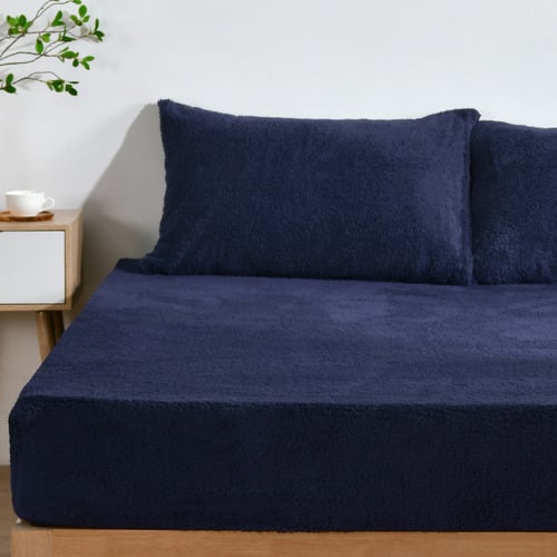 Aldrin Home Jasper Teddy Fleece Combo Fitted Sheet Set | Temple & Webster