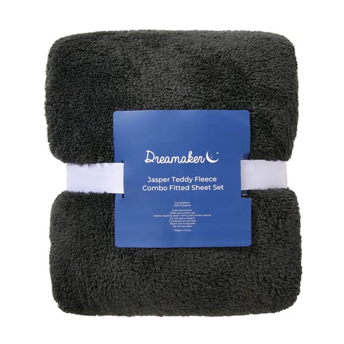 Aldrin Home Jasper Teddy Fleece Combo Fitted Sheet Set | Temple & Webster