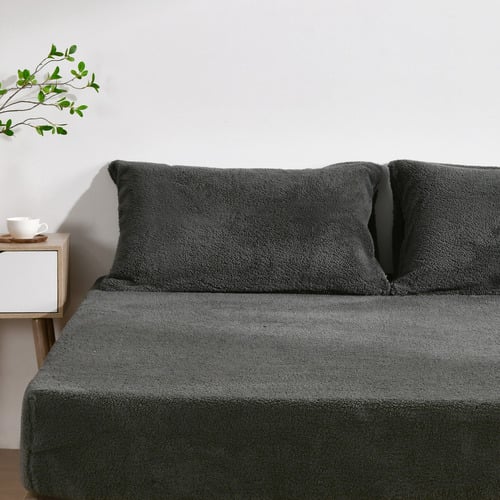 Aldrin Home Jasper Teddy Fleece Combo Fitted Sheet Set | Temple & Webster