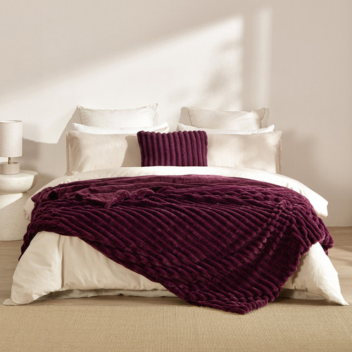 Aldrin Home Chunky Embossed Faux Fur Throw | Temple & Webster