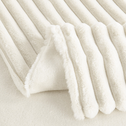 Aldrin Home Chunky Embossed Faux Fur Throw | Temple & Webster